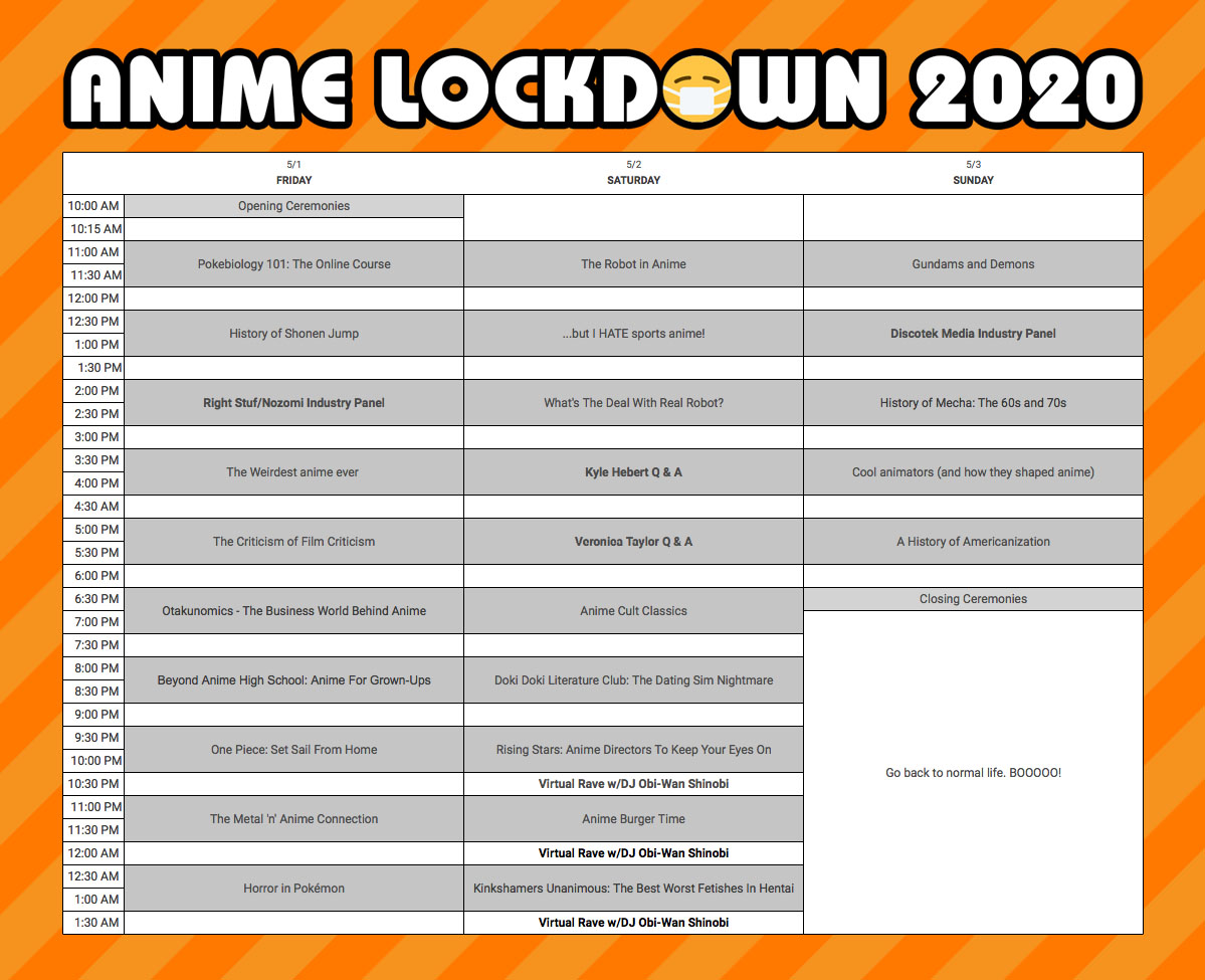 Schedule – Anime Lockdown